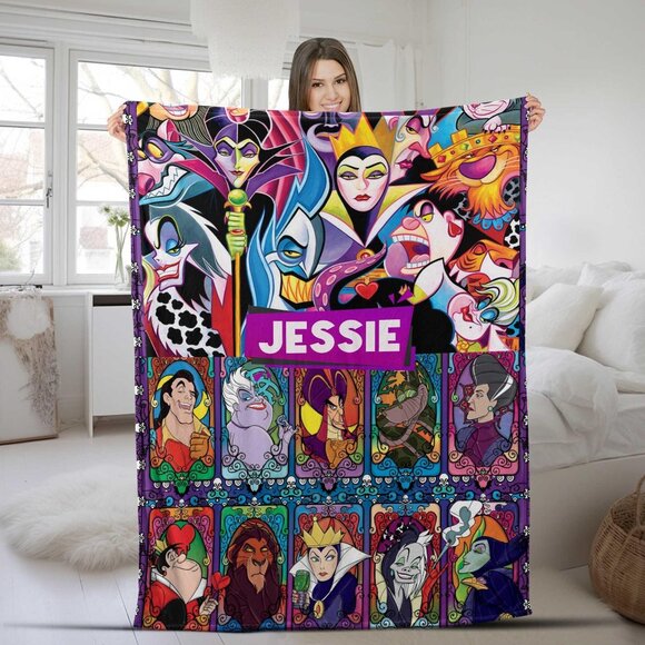 Fleece Blanket | Bedding | Custom Disney Villains Blanket Evil Queen ...